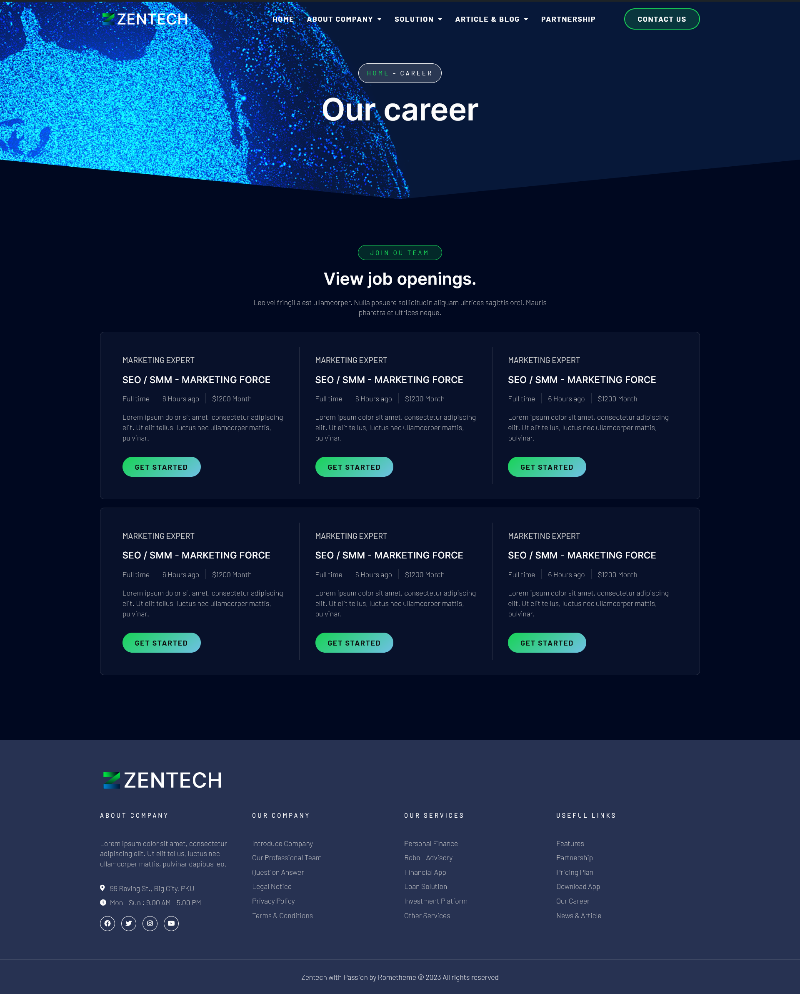 Zentech - Mobile App & Fintech Startup Elementor Template Kit by Rometheme